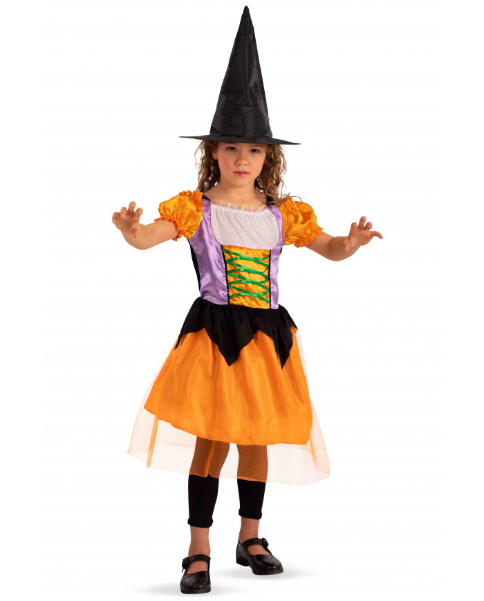 Orange Witch Costume In Satin And Tulle And Haton card in pb