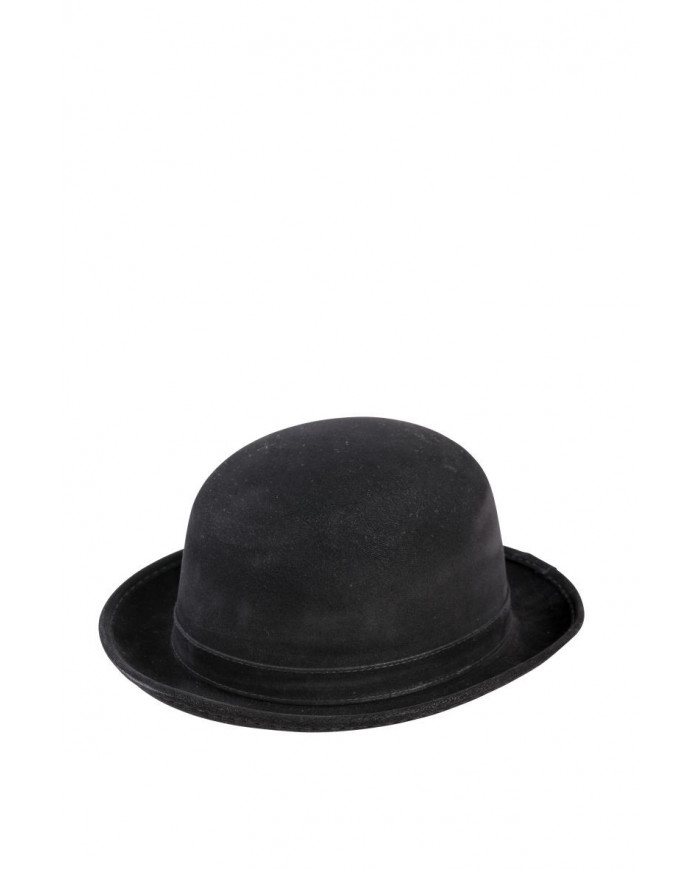 Bowler hat in fake leather (adult size) hangtag/label