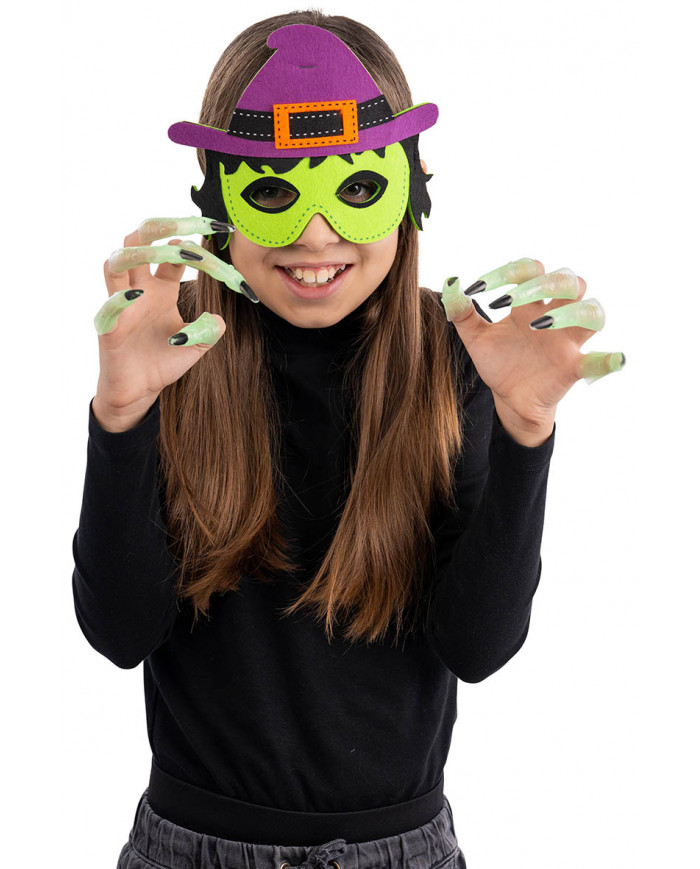 WITCH CHILDREN MASK IN FELT WITH HEADER