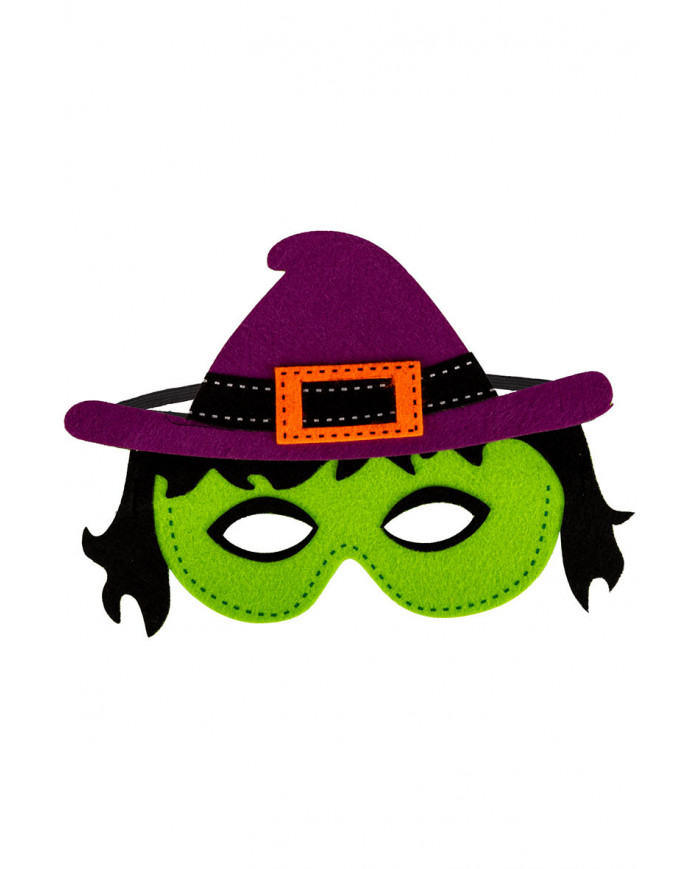 WITCH CHILDREN MASK IN FELT WITH HEADER