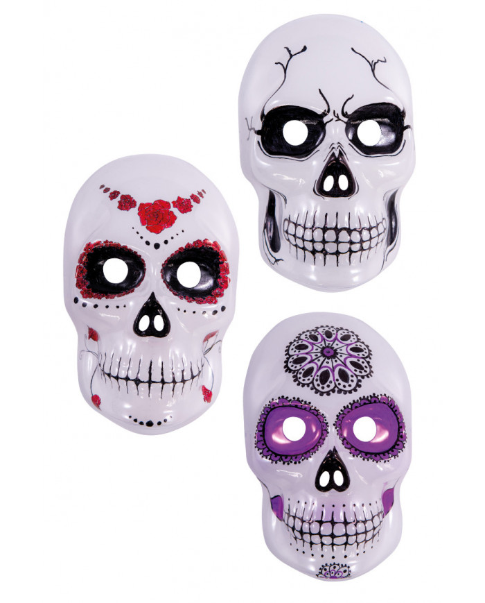 Skull woman mask w/decorations hangtag/label